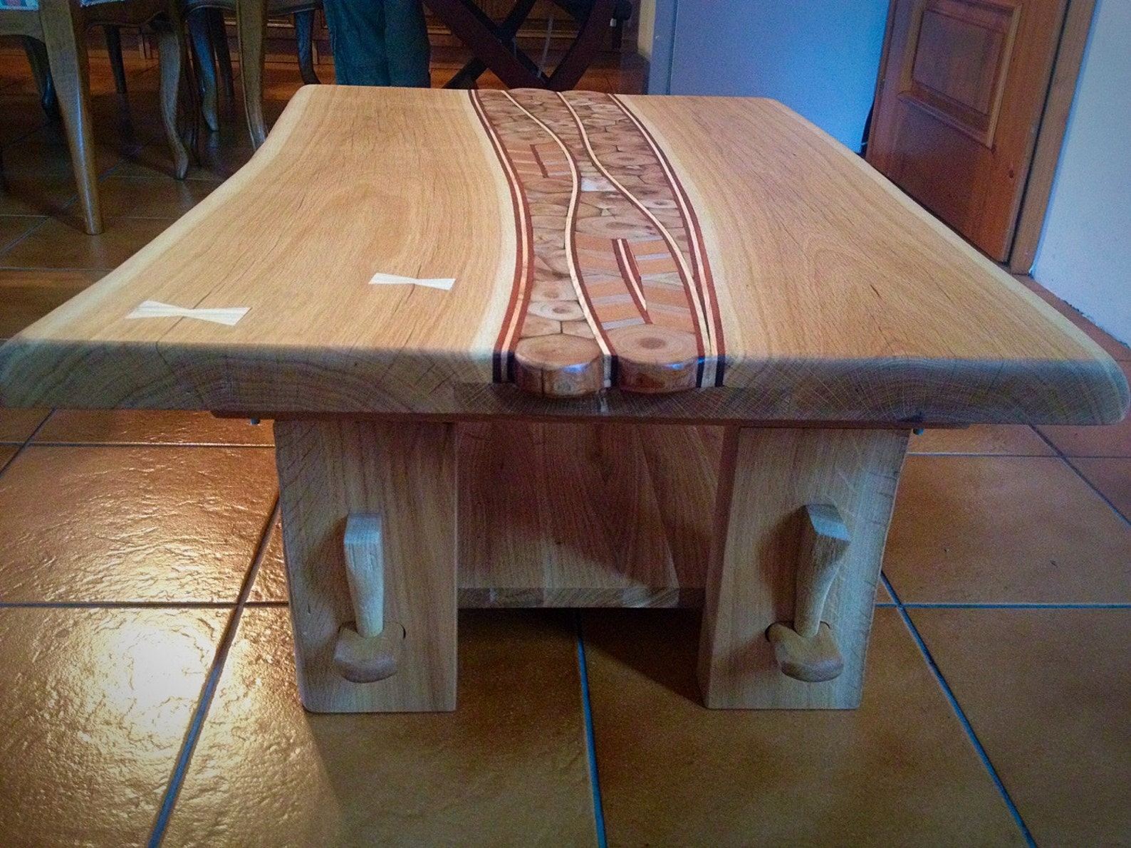 Unique Solid Wood Handmade Oak Coffee Table - Etsy