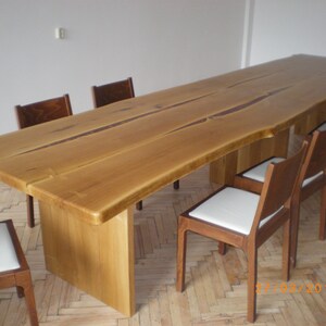Live Edge Oak Dining Conference Table - Etsy