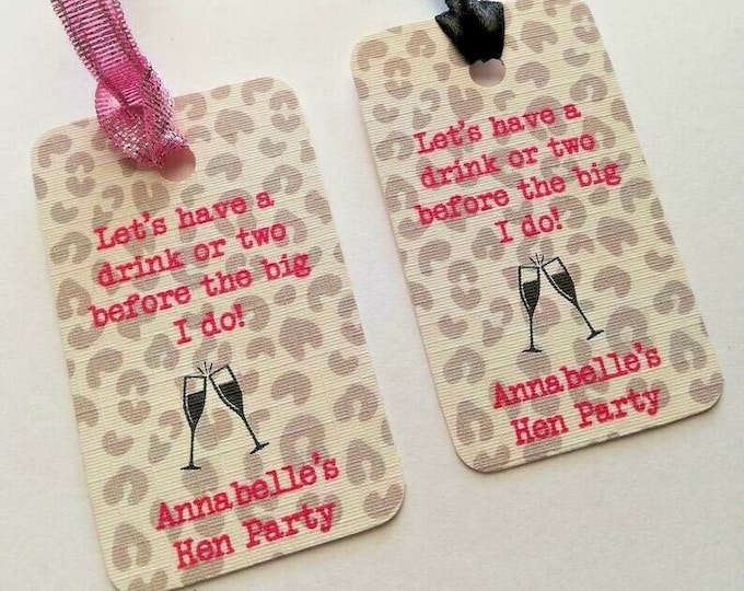 Leopard Print Hen Party Tags, Leopard Print, Hen Party Tags, Hen Party ...