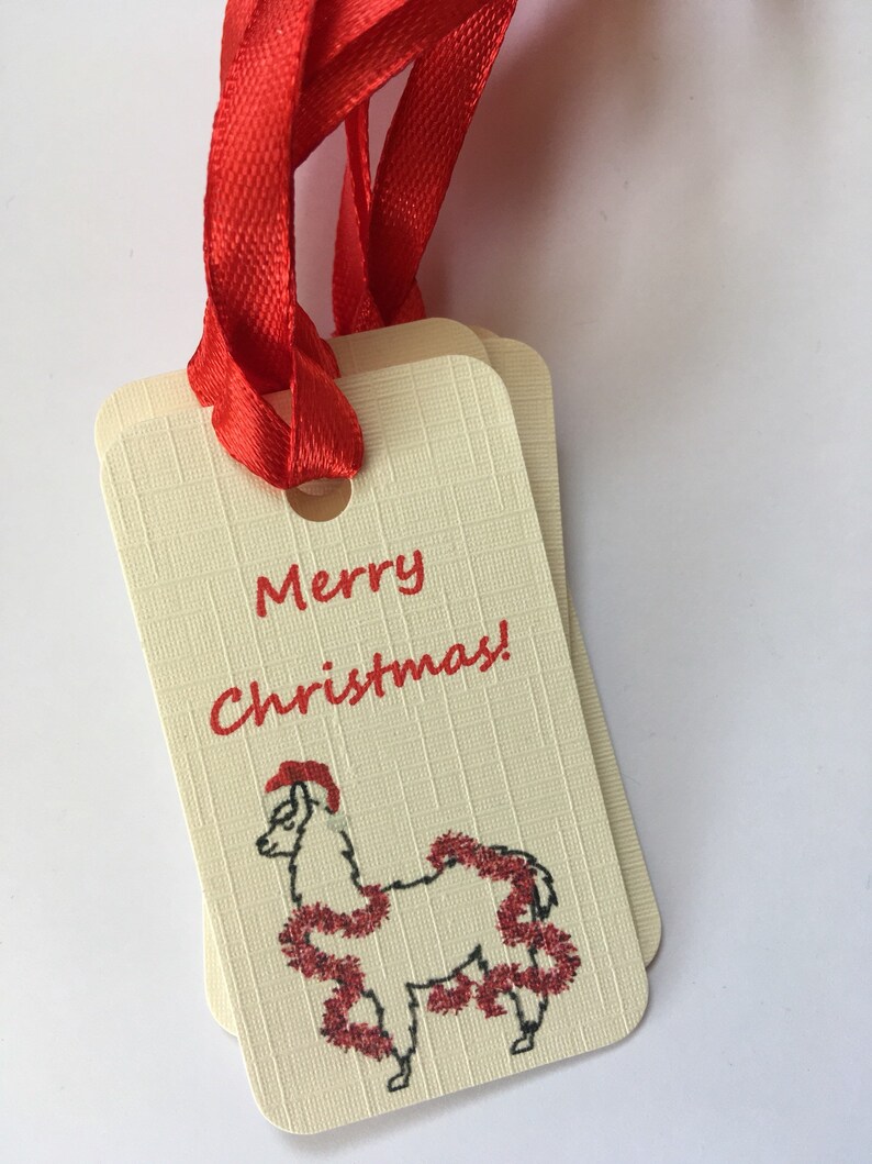 Christmas gift tag Christmas llama tags llama tags | Etsy