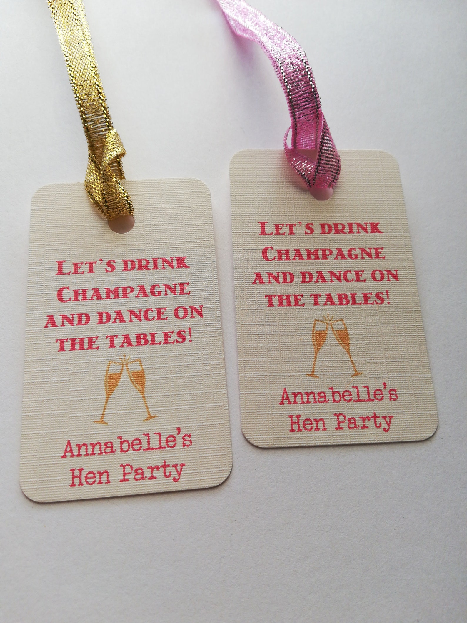 Champagne Hen Party Tags Hen Party Tags Bridal Shower Tags - Etsy UK
