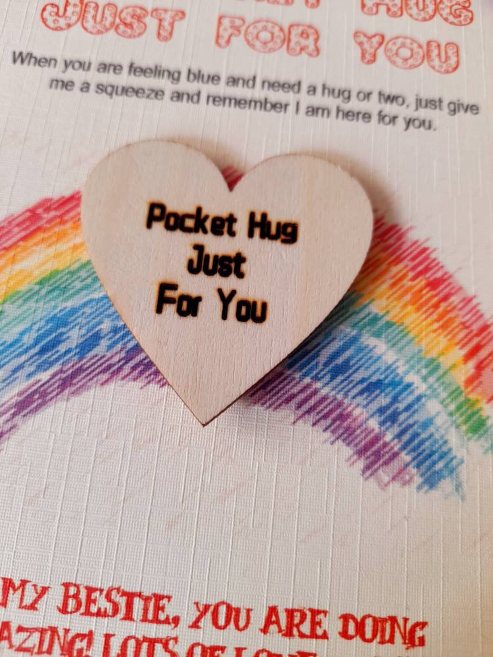 Pocket Hug Pocket Hug Token Friendship Gift Hug Token Best - Etsy