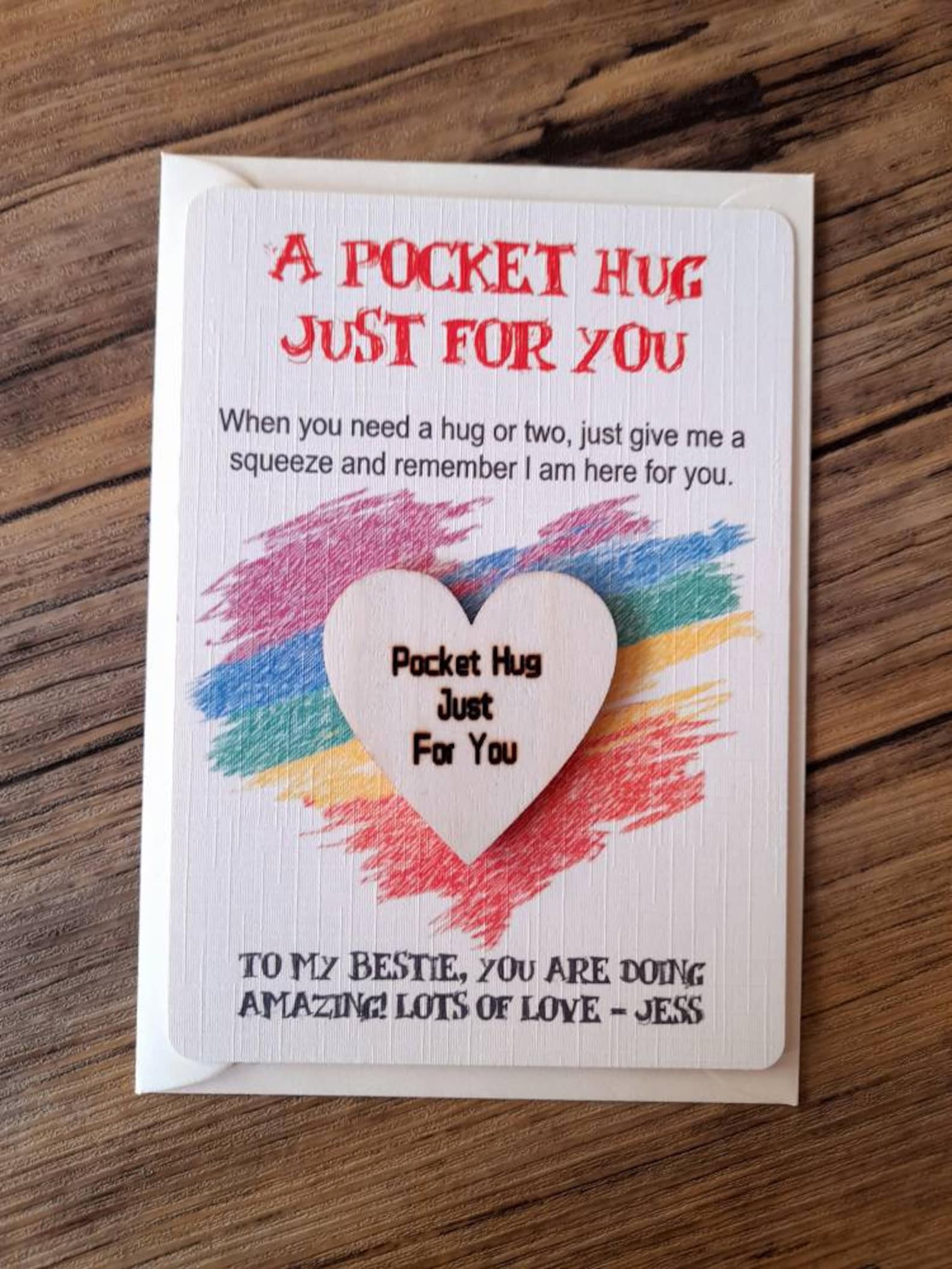 Pocket Hug Pocket Hug Token Friendship Gift Hug Token Best | Etsy UK