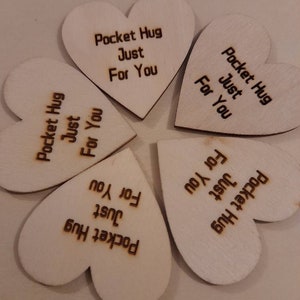Plywood Pocket Hug Token, Friendship Gift, Thinking of You - Etsy