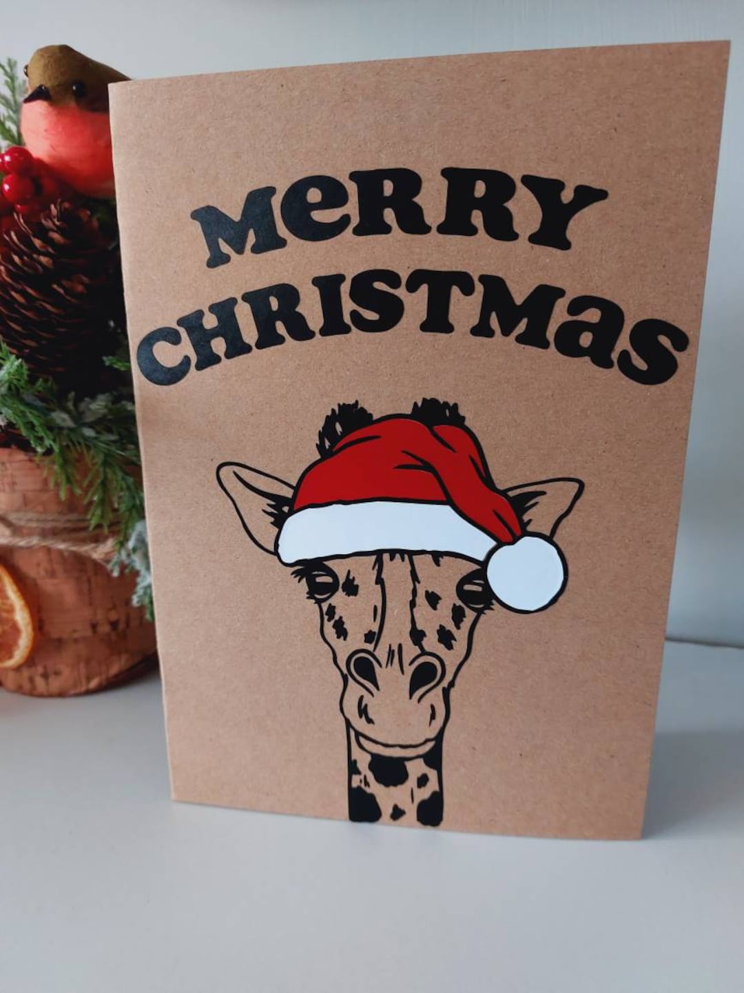 Giraffe Christmas Card, Giraffe Christmas, Christmas Card, Animal ...