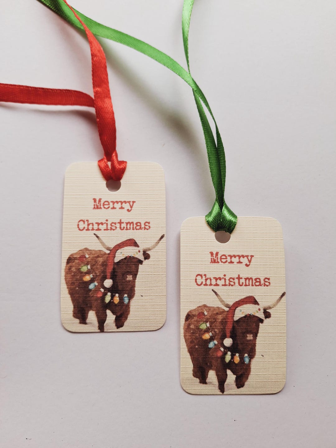Highland Cow Christmas Tags, Hamish the Cow, Scotland Cow, Christmas ...