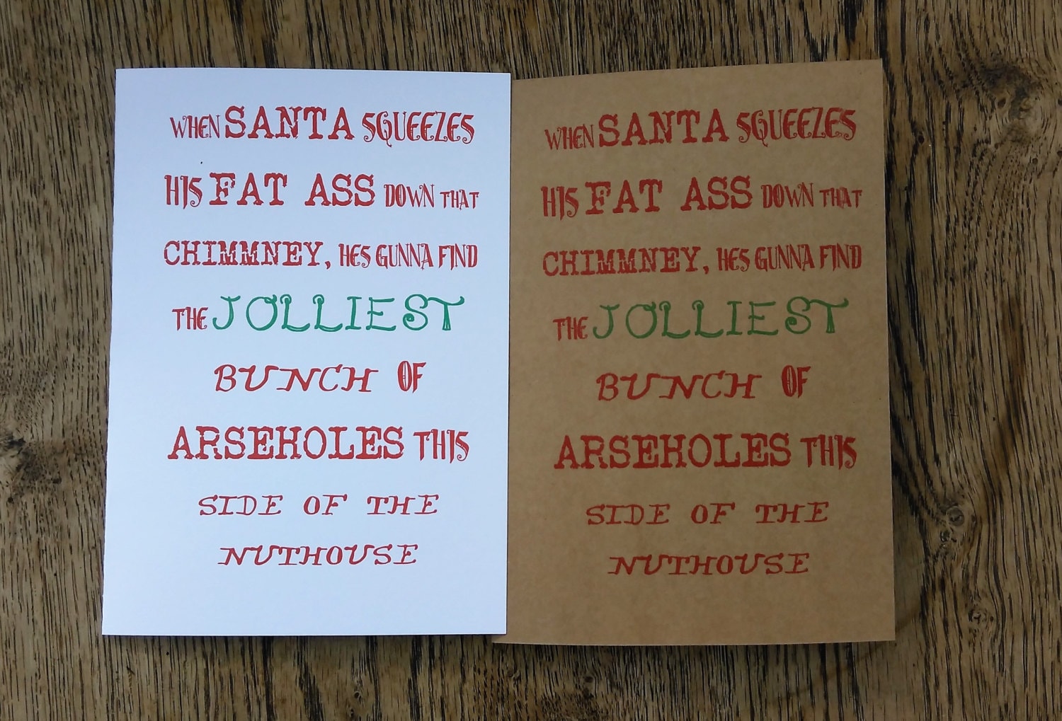 Christmas Card Rude Christmas Card Funny Christmas Card | Etsy