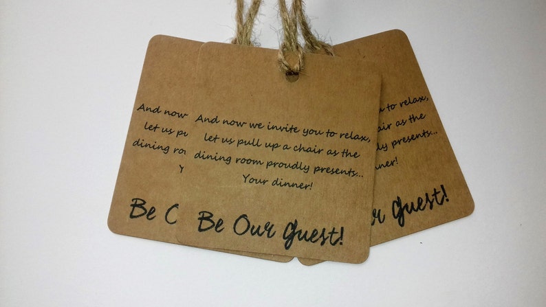 Beauty and the Beast Wedding Tags Be Our Guest Tags Beauty - Etsy UK