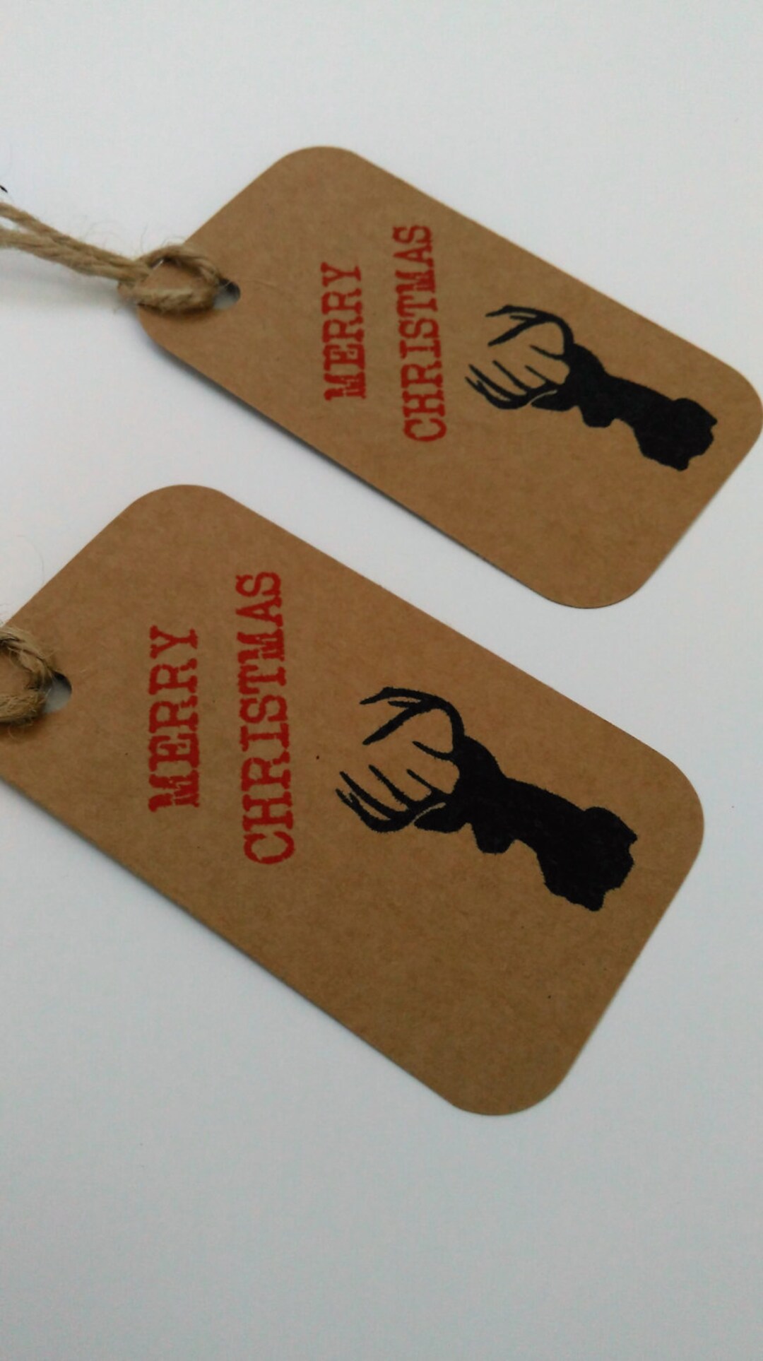 Vintage Rustic Christmas Gift Tags, Stag Reindeer Design - Etsy