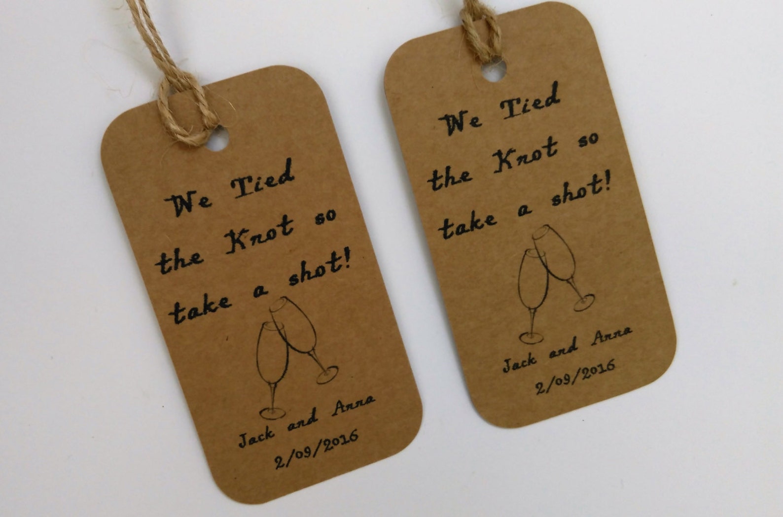 Personalized Wedding Shot Tags, Kraft Cardstock Drink Tokens - Etsy UK