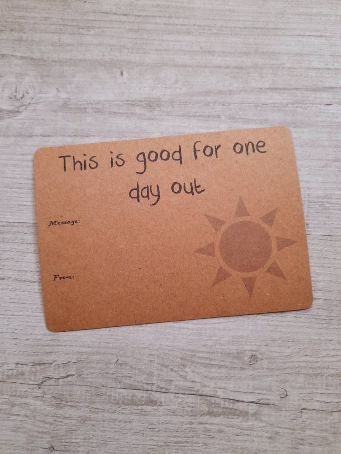 Day Out Voucher Gift Voucher Thinking of You Gift - Etsy