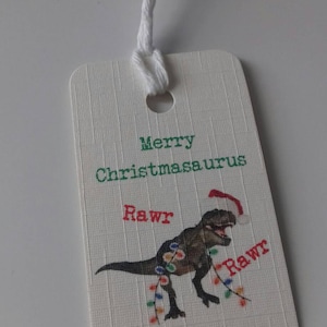 Christmas Dinosaur Tags, Dinosaur Tags, Christmas Tags, Dinosaur ...