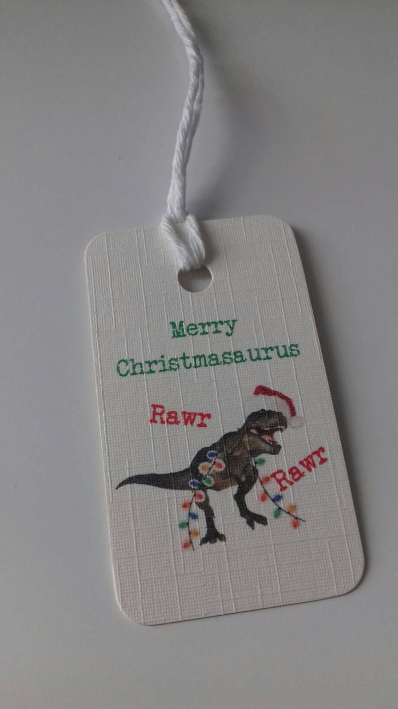 Christmas Dinosaur Tags, Dinosaur Tags, Christmas Tags, Dinosaur ...