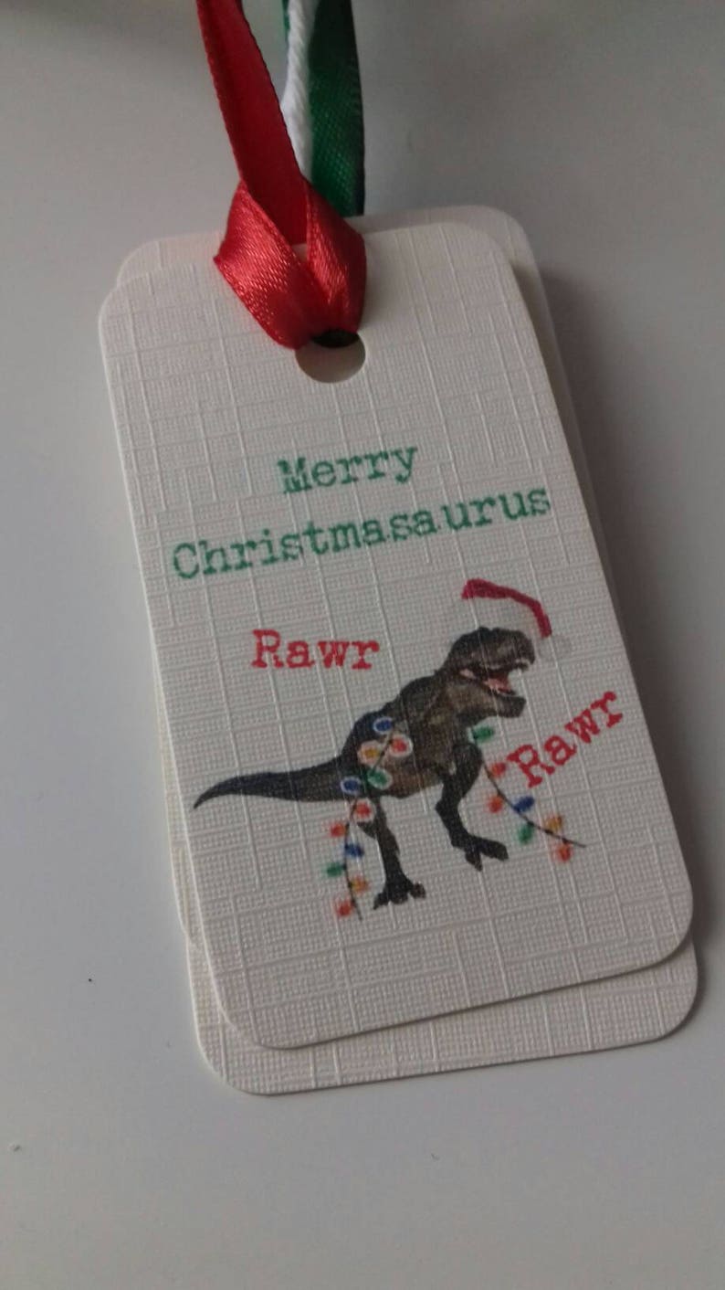 Christmas Dinosaur Tags, Dinosaur Tags, Christmas Tags, Dinosaur ...