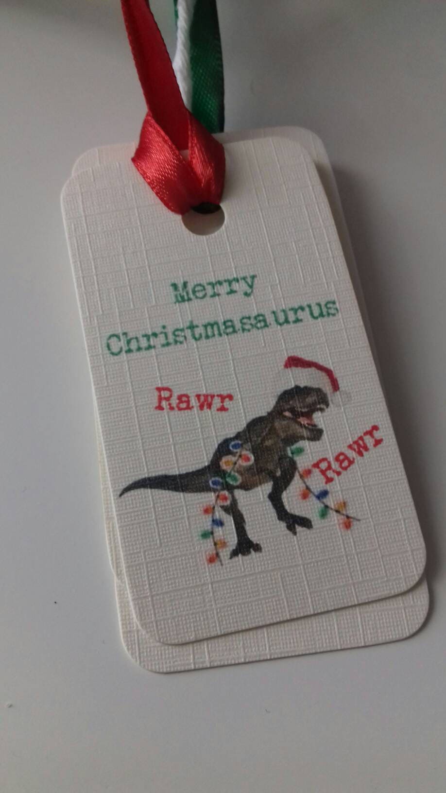 Christmas Dinosaur Tags Dinosaur Tags Christmas Tags - Etsy UK