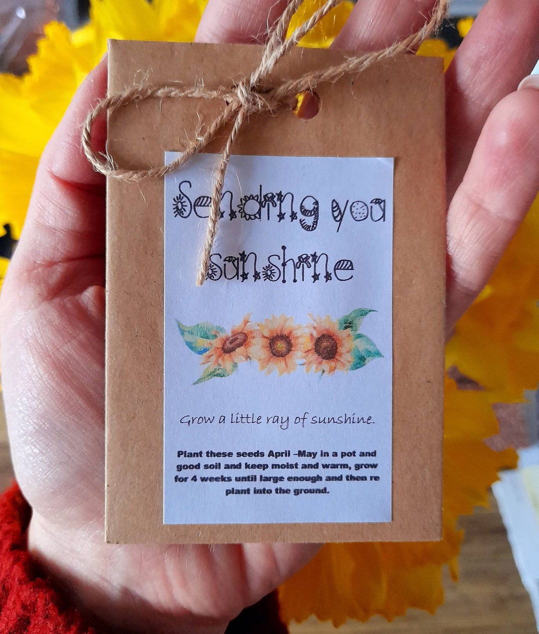 Sunflower Seed Packet,mothers Day Gift, Send a Gift, Baby Shower Seeds ...