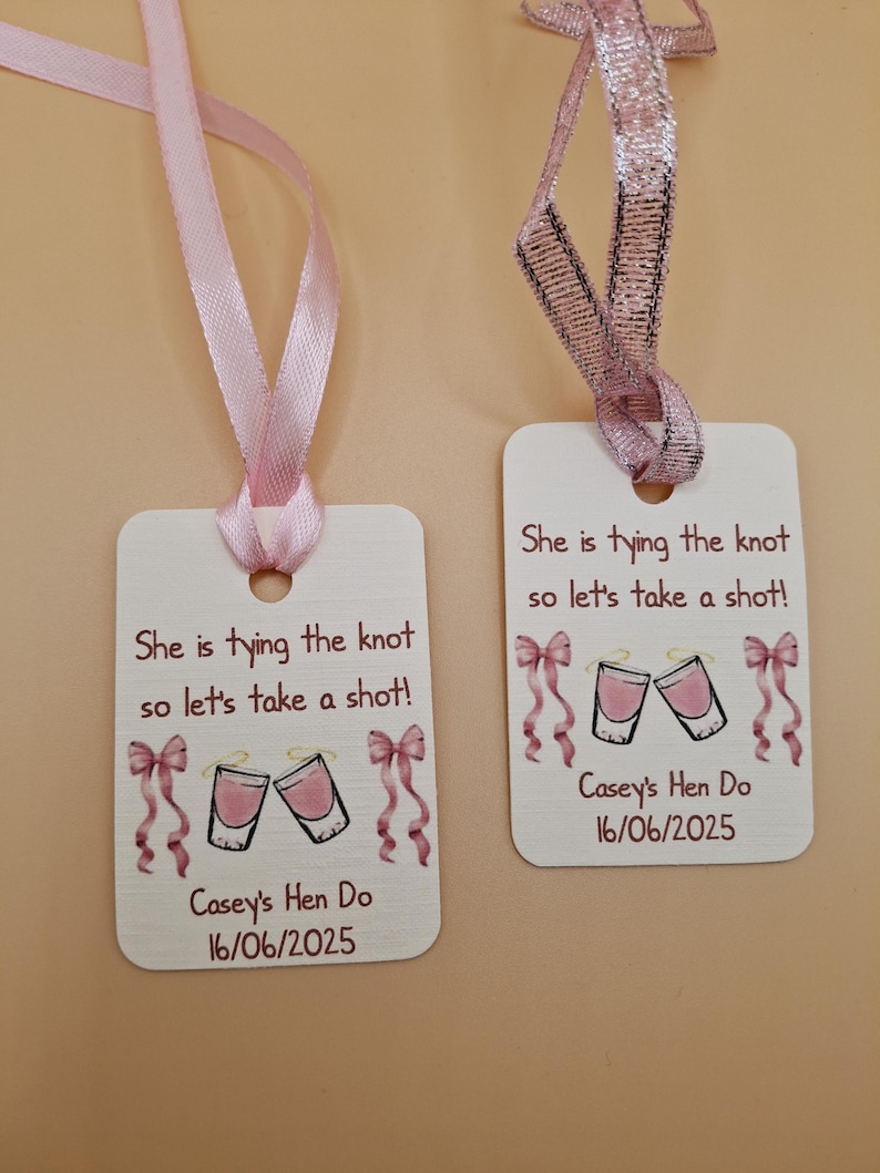 Personalized Hen Party Shot Tags, Ivory Linen Card Stock - Etsy UK