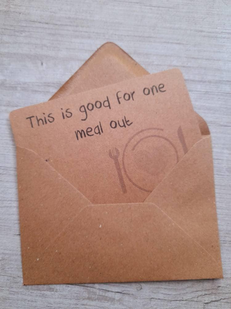 Meal Out Voucher Gift Voucher Thinking of You Gift | Etsy