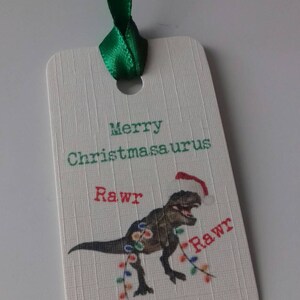 Christmas Dinosaur Tags, Dinosaur Tags, Christmas Tags, Dinosaur ...