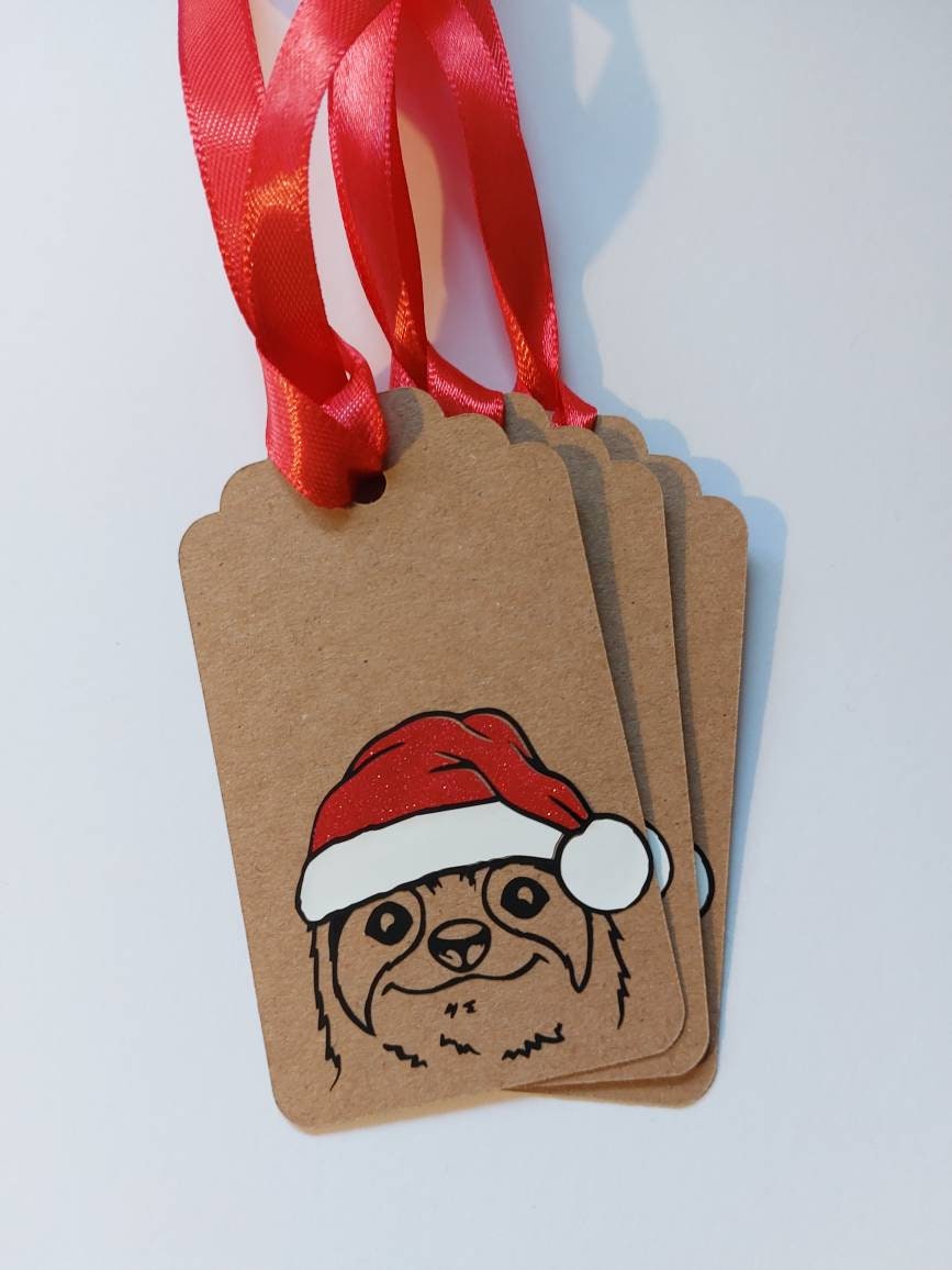 Sloth Christmas Gift Tags, Sloth Tags, Christmas Sloth, Wildlife ...