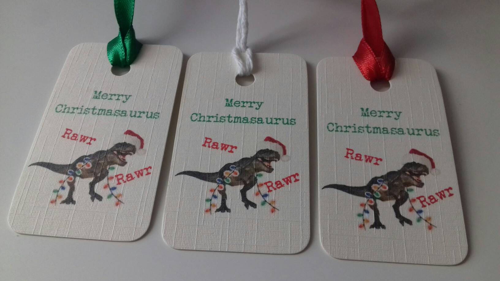 Christmas Dinosaur Tags, Dinosaur Tags, Christmas Tags, Dinosaur ...
