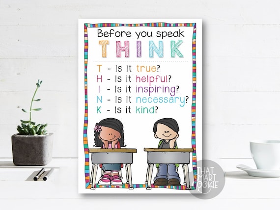 THINK Poster/Chart Printable/Digital Download | Etsy