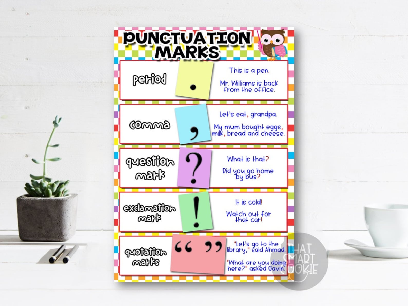 Punctuation Marks Classroom Poster Printable Digital Etsy