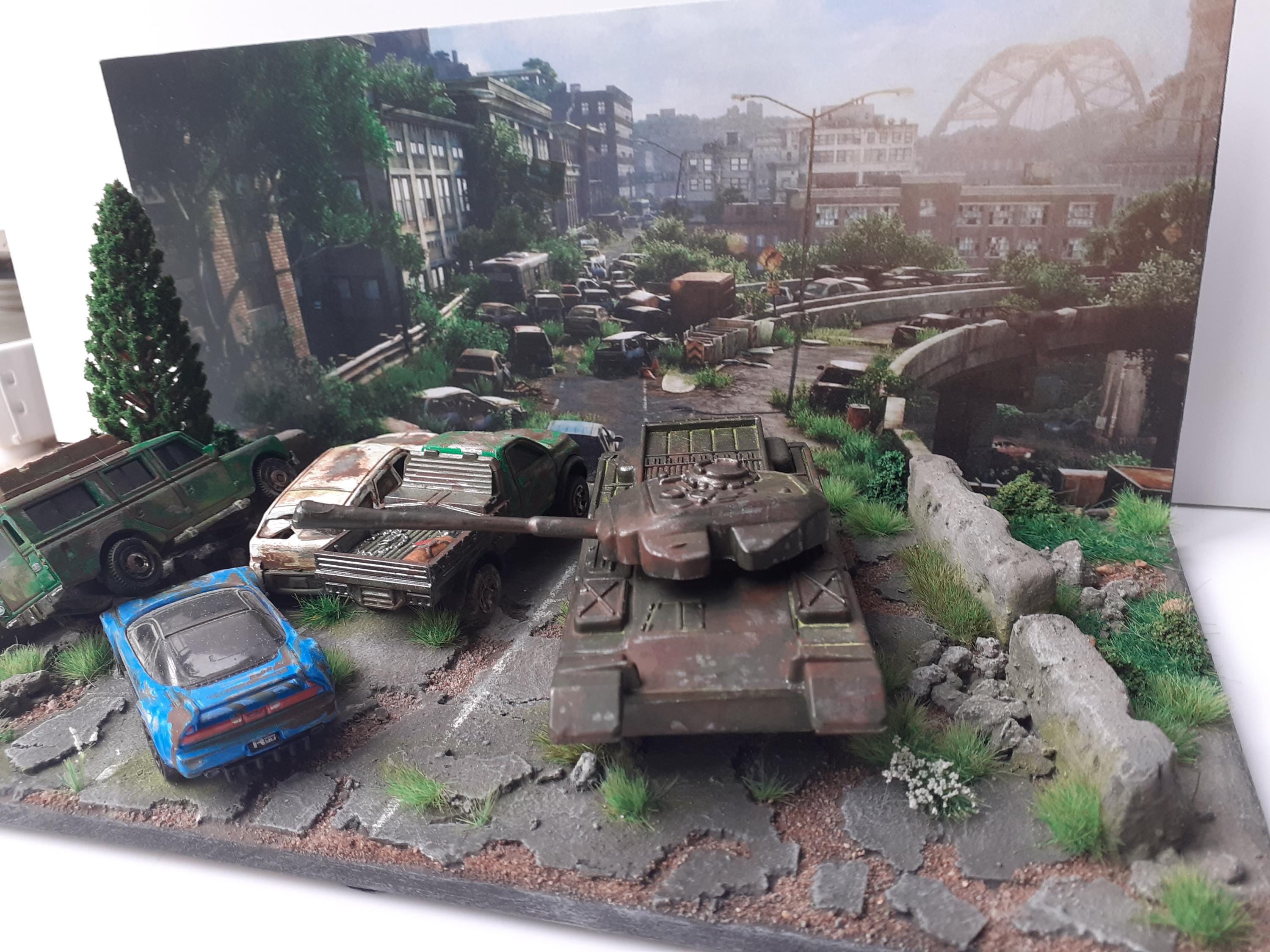 Post-apocalyptic Zombie Abandoned City Highway | Car Display Scene ...