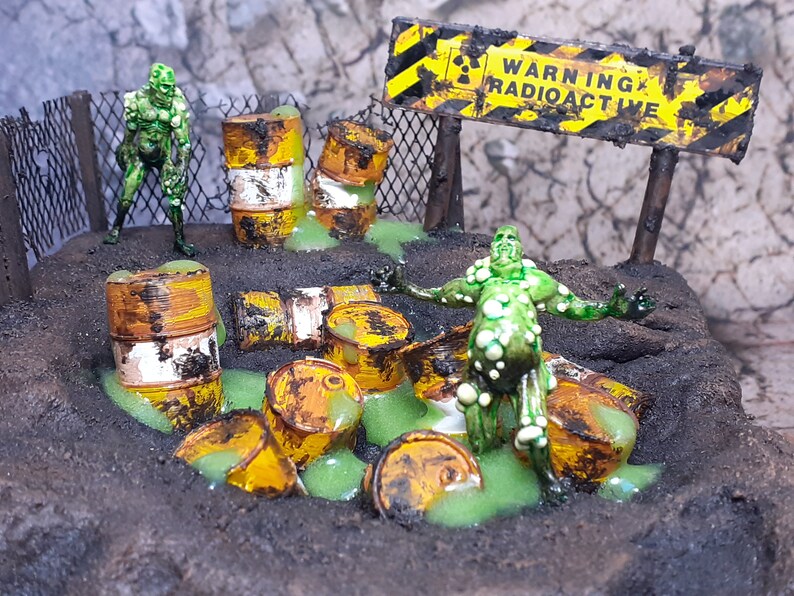 Fallout Radioactive Barrels & Glowing One Ghouls Model Diorama - Etsy