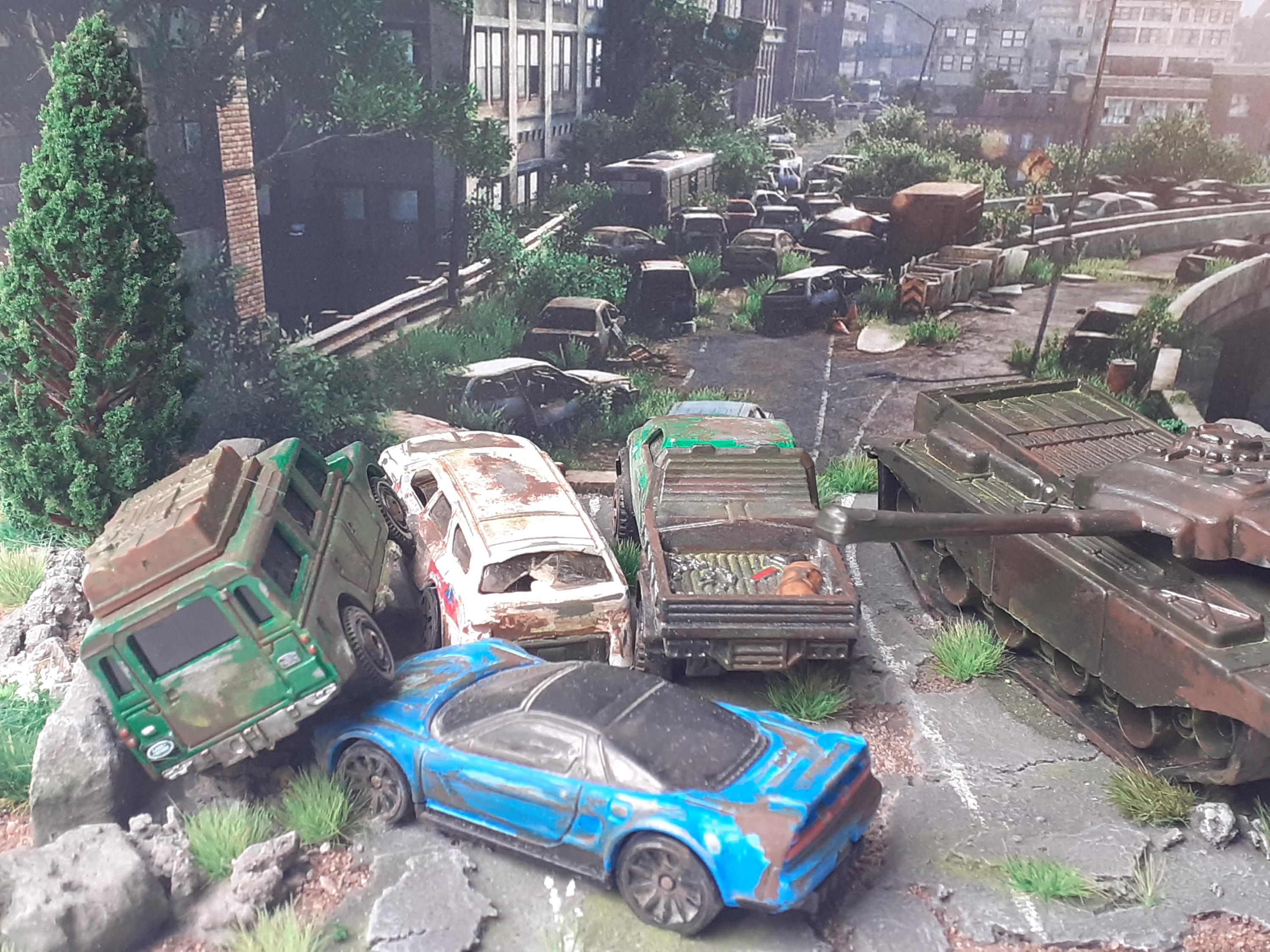 Post-apocalyptic Zombie Abandoned City Highway | Car Display Scene ...