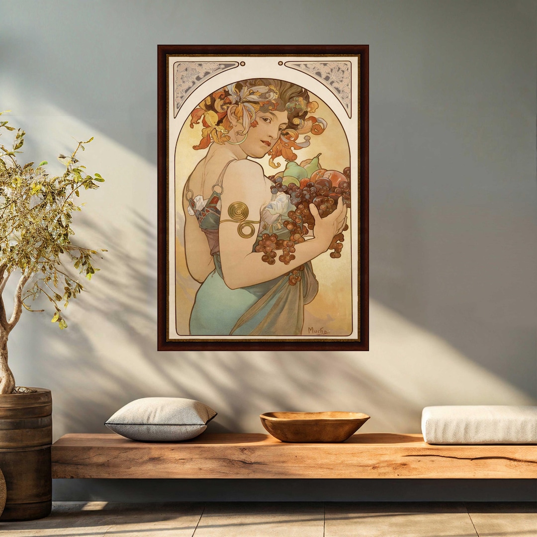 Fruit by Alphonse Mucha Art Nouveau Print on Canvas - Etsy