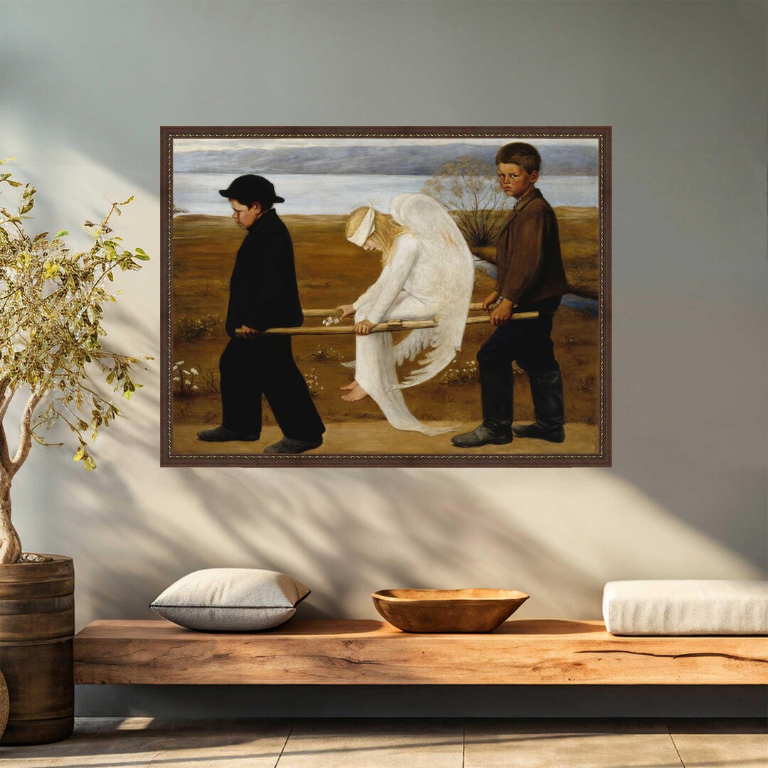 The Wounded Angel by Hugo Simberg Canvas Print With Wooden Frame ...