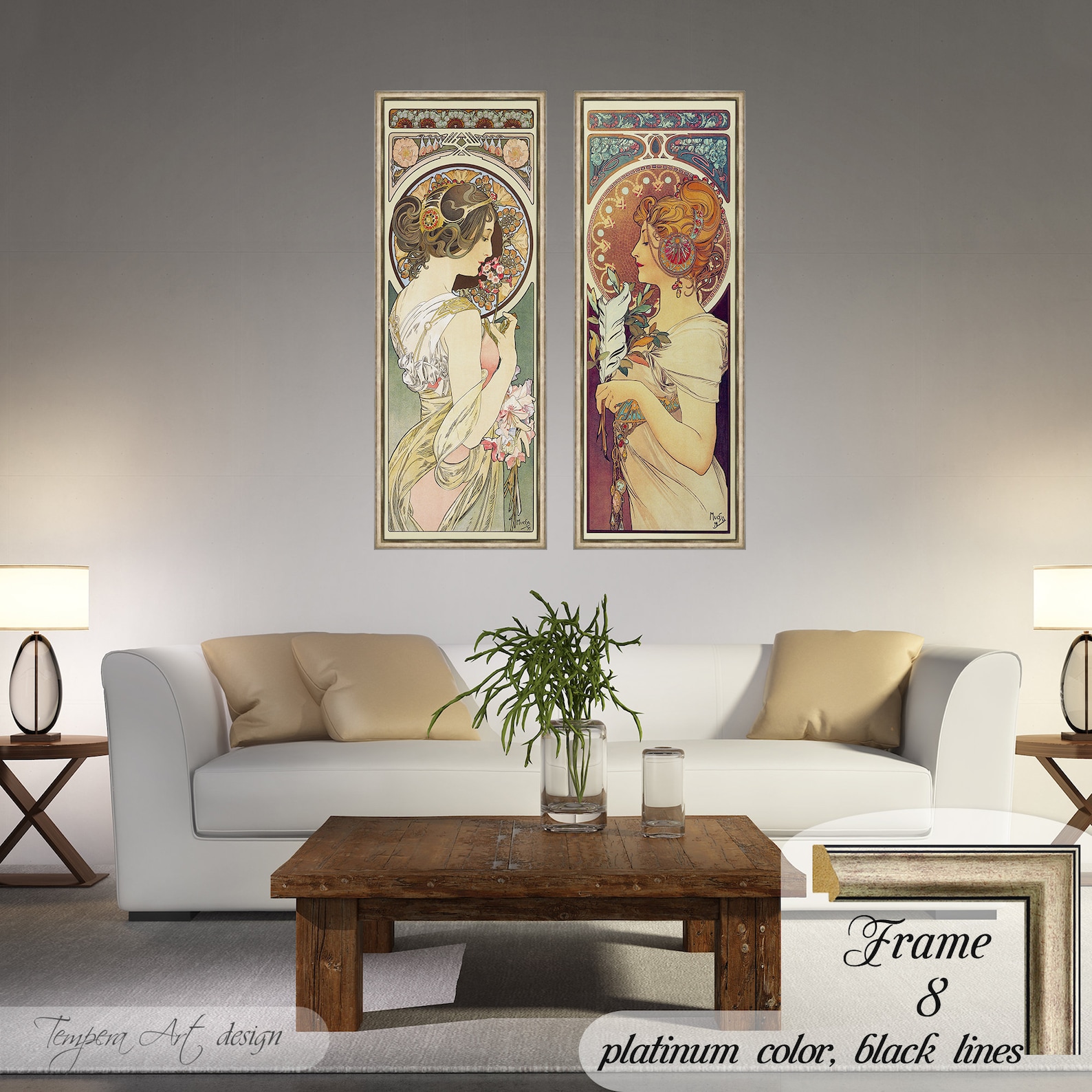 Alphonse Mucha, Primrose and Feather, Art Nouveau Print, Mucha Canvas ...