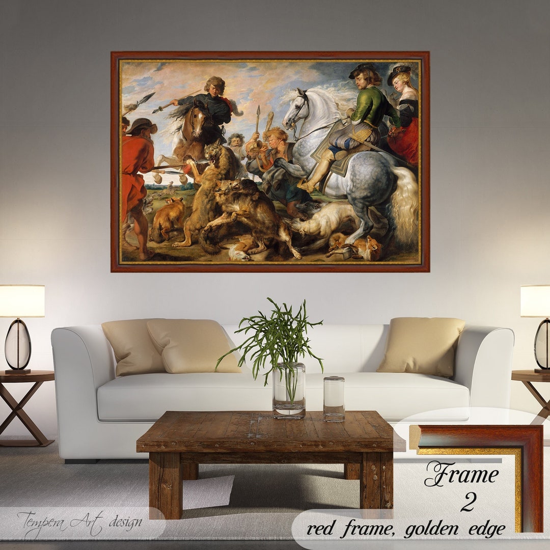 Rubens Wolf and Fox Hunt Canvas Print: Framed or Unframed - Etsy