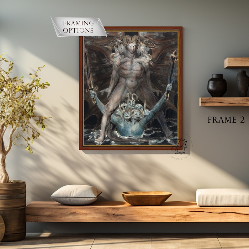 William Blake, the Red Dragon, Gallery Wrapped Canvas Print, Framed or ...