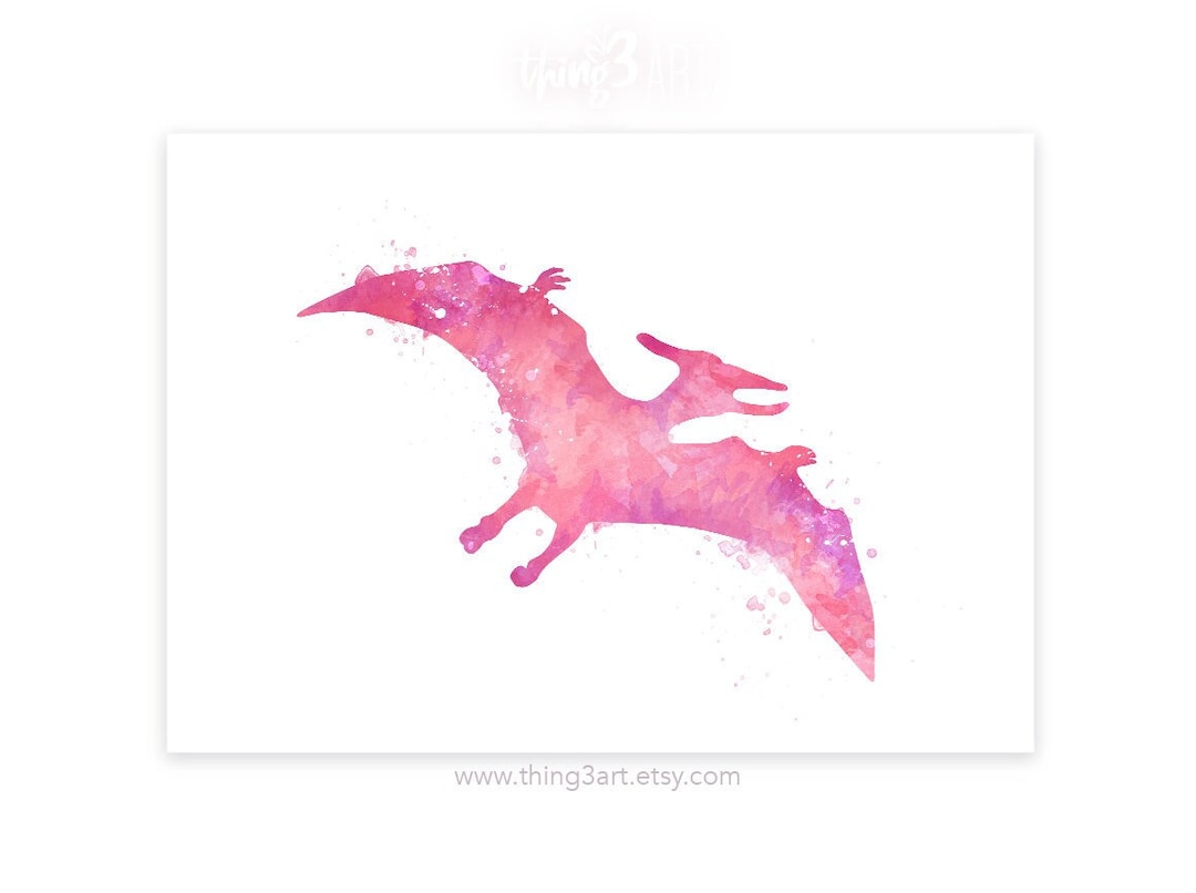 Pteranodon Watercolor Print - Dinosaur Watercolor Art Print ...