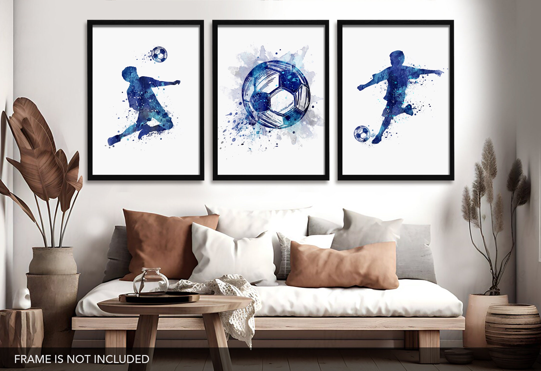 Soccer Player Watercolour Art Set of 3 Prints Boy Soccer Watercolour ...
