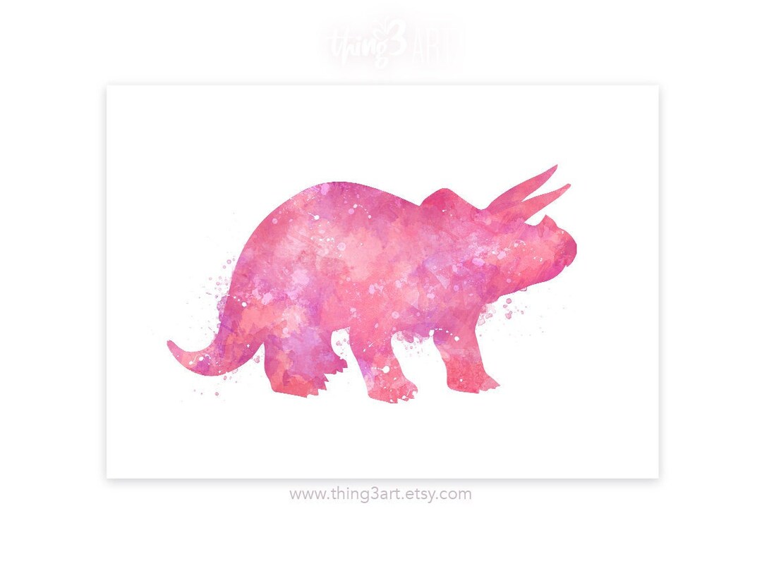 Triceratops Watercolor Print - Dinosaur Watercolor Art Print ...