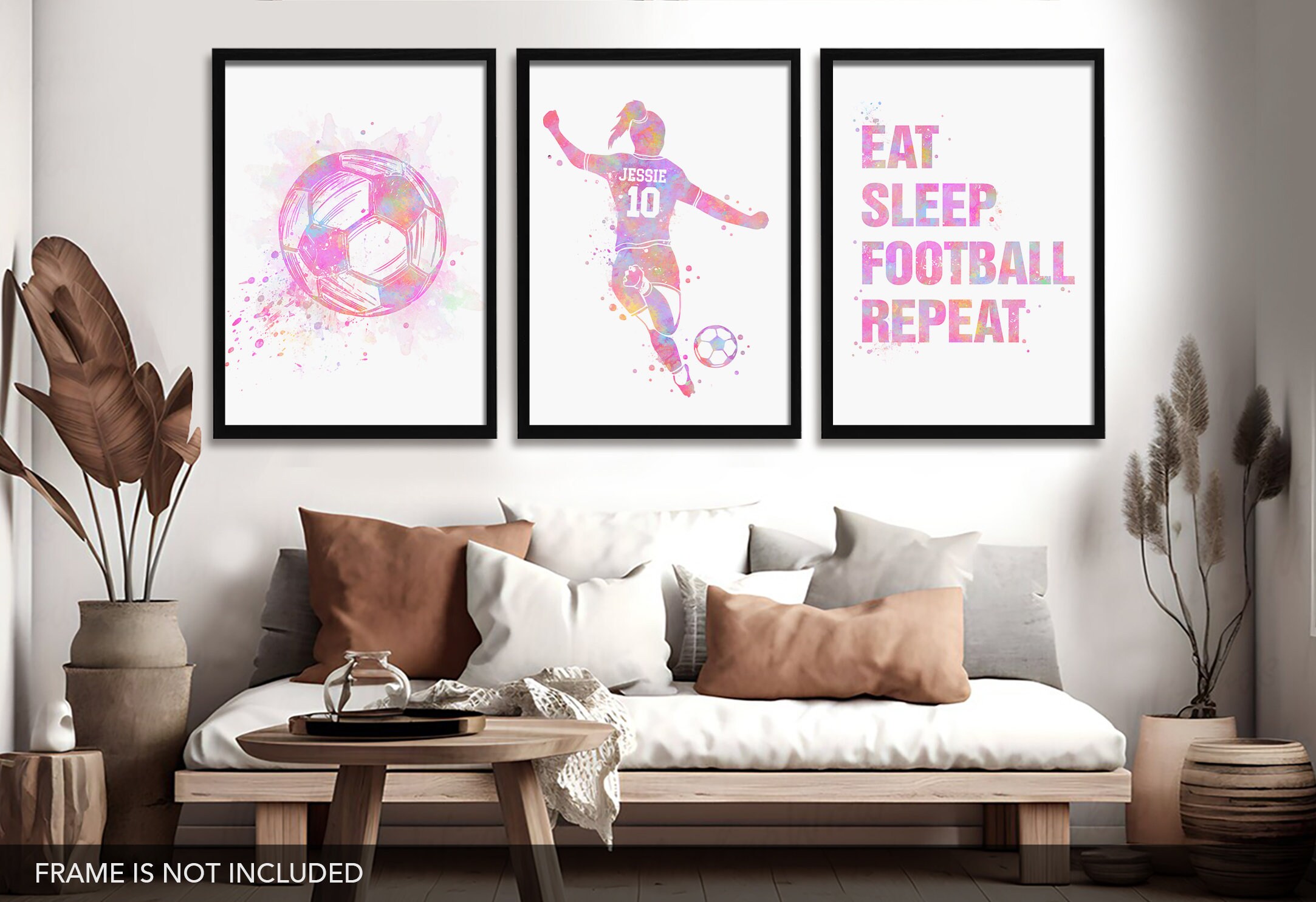 Personalised Soccer Prints for Girls Set of 3 Prints Girl - Etsy