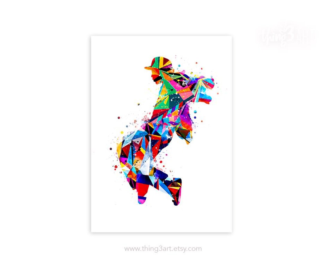 Breakdance Watercolour Art Print - Breakdance Art - Breakdancing Poster ...