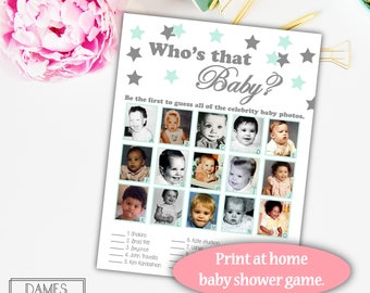 Boy Baby Shower Game, Printable Baby Shower Game, Who's That Baby Party ...