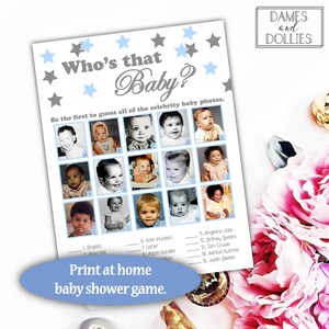 Boy Baby Shower Game, Printable Baby Shower Game, Who's That Baby Party ...