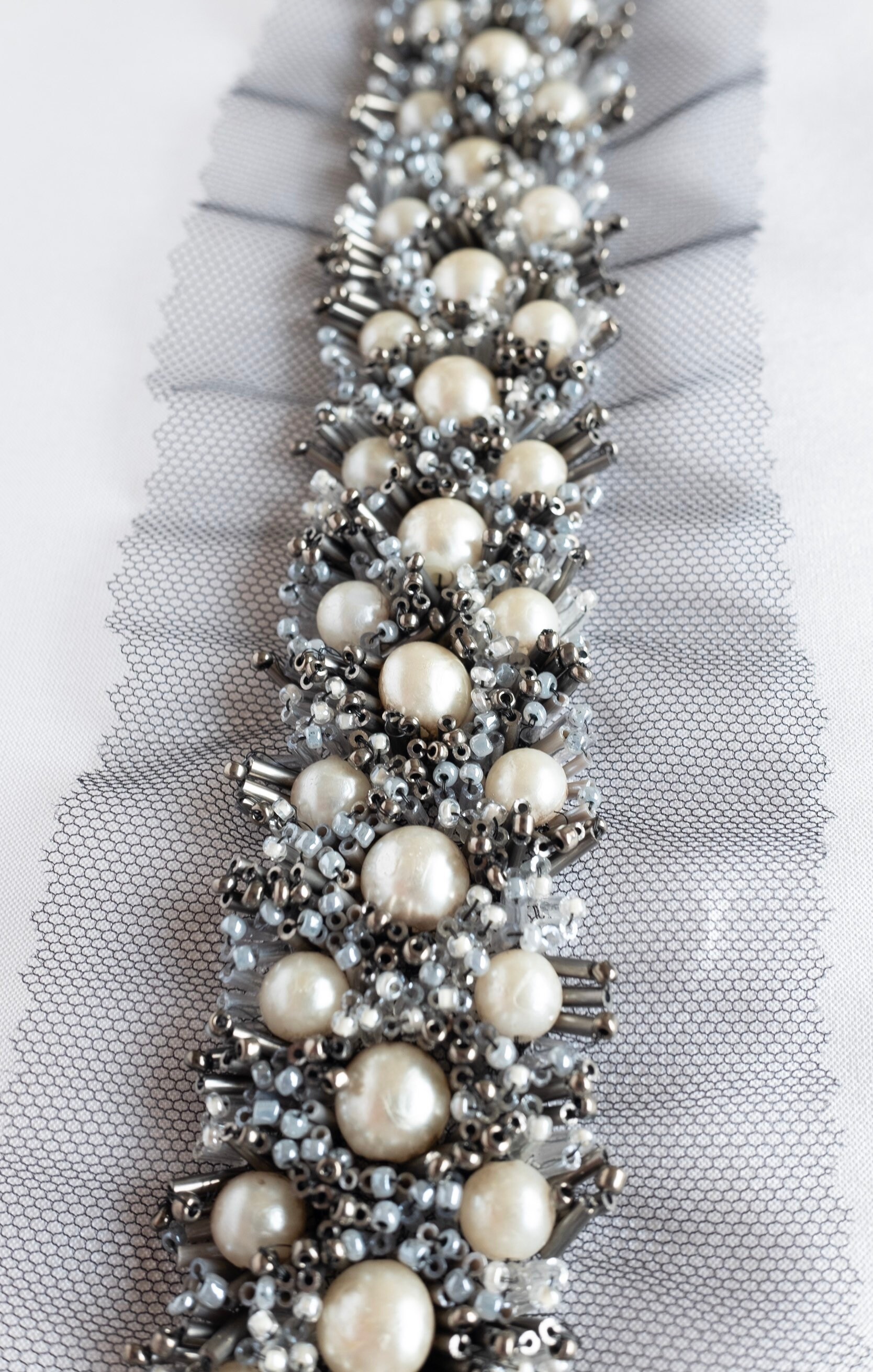 Couture Trim Lushly Beaded Trim With Flat Pearls and Stump - Etsy