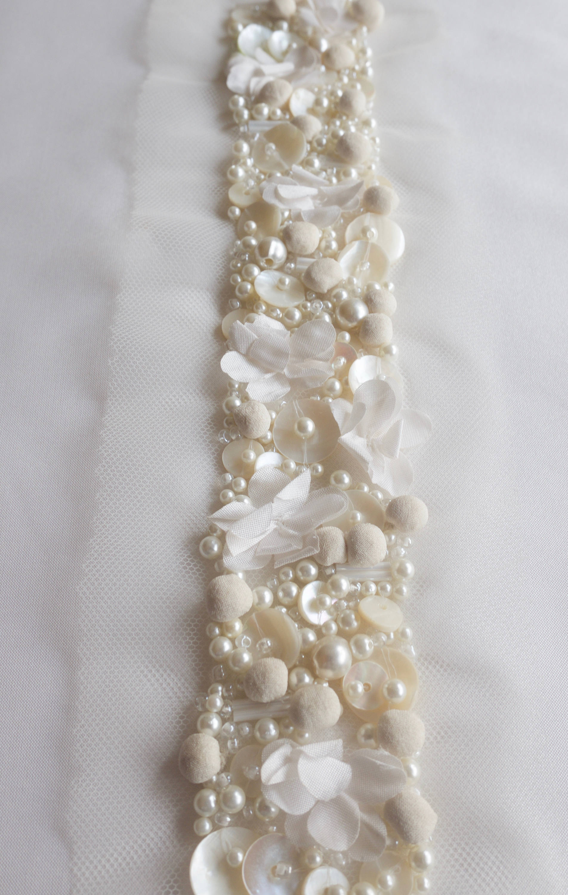 Hand-made trim with shell sequins and georgette balls | Etsy