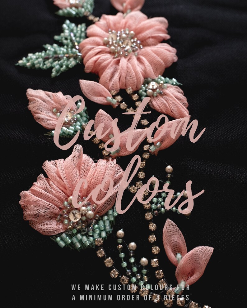 Haute Couture Motif Blush Pink Flowers Green Leaves and a | Etsy