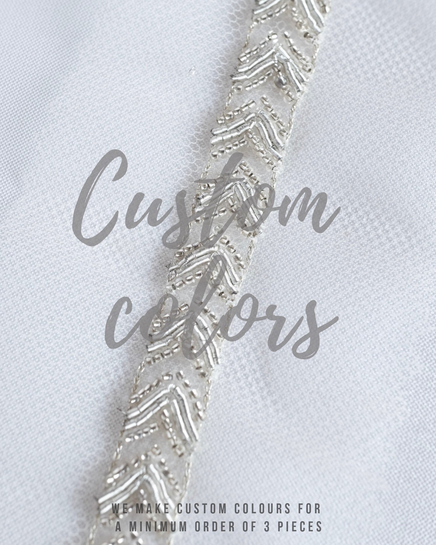 Beaded Trim A Slim Hand-embroidered Trim in a Chevron - Etsy