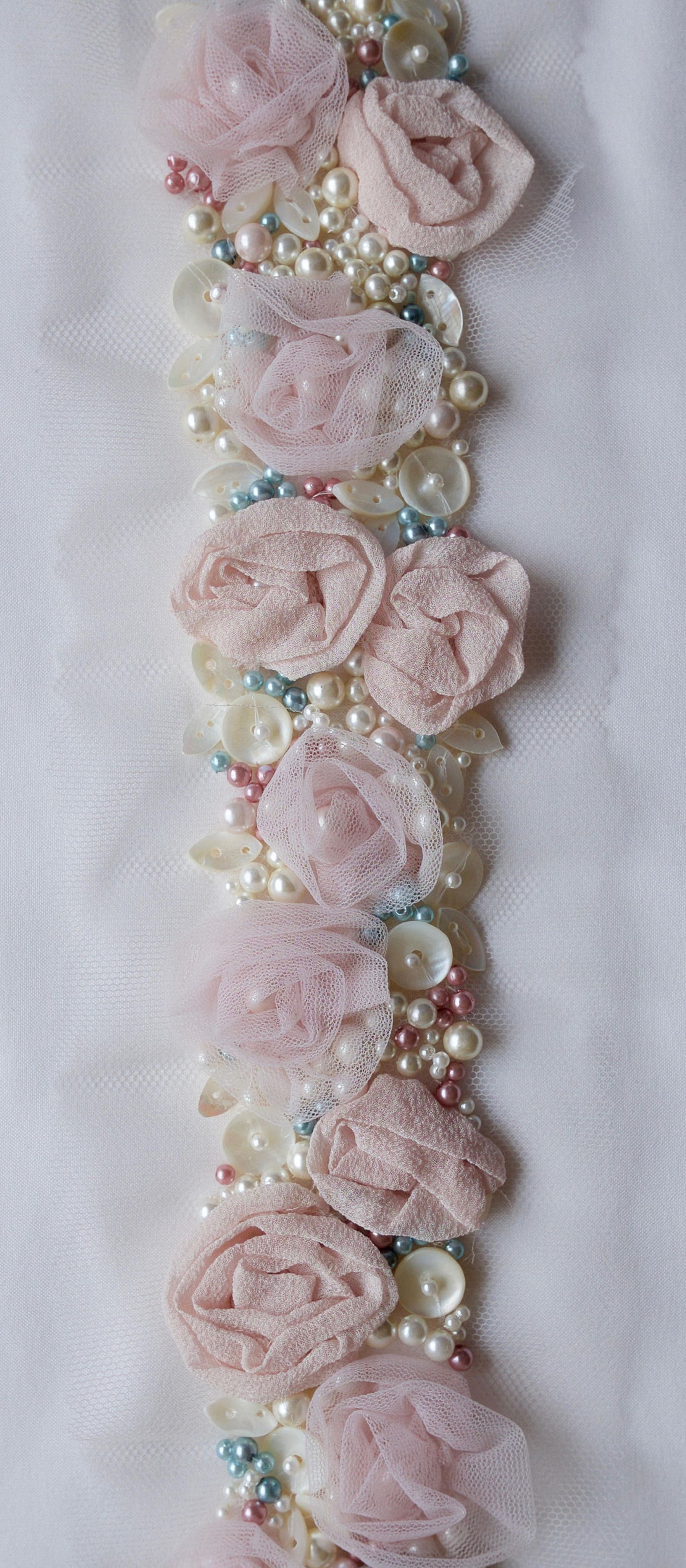 Hand-made Trim With Applique Flowers and Shells - Etsy India