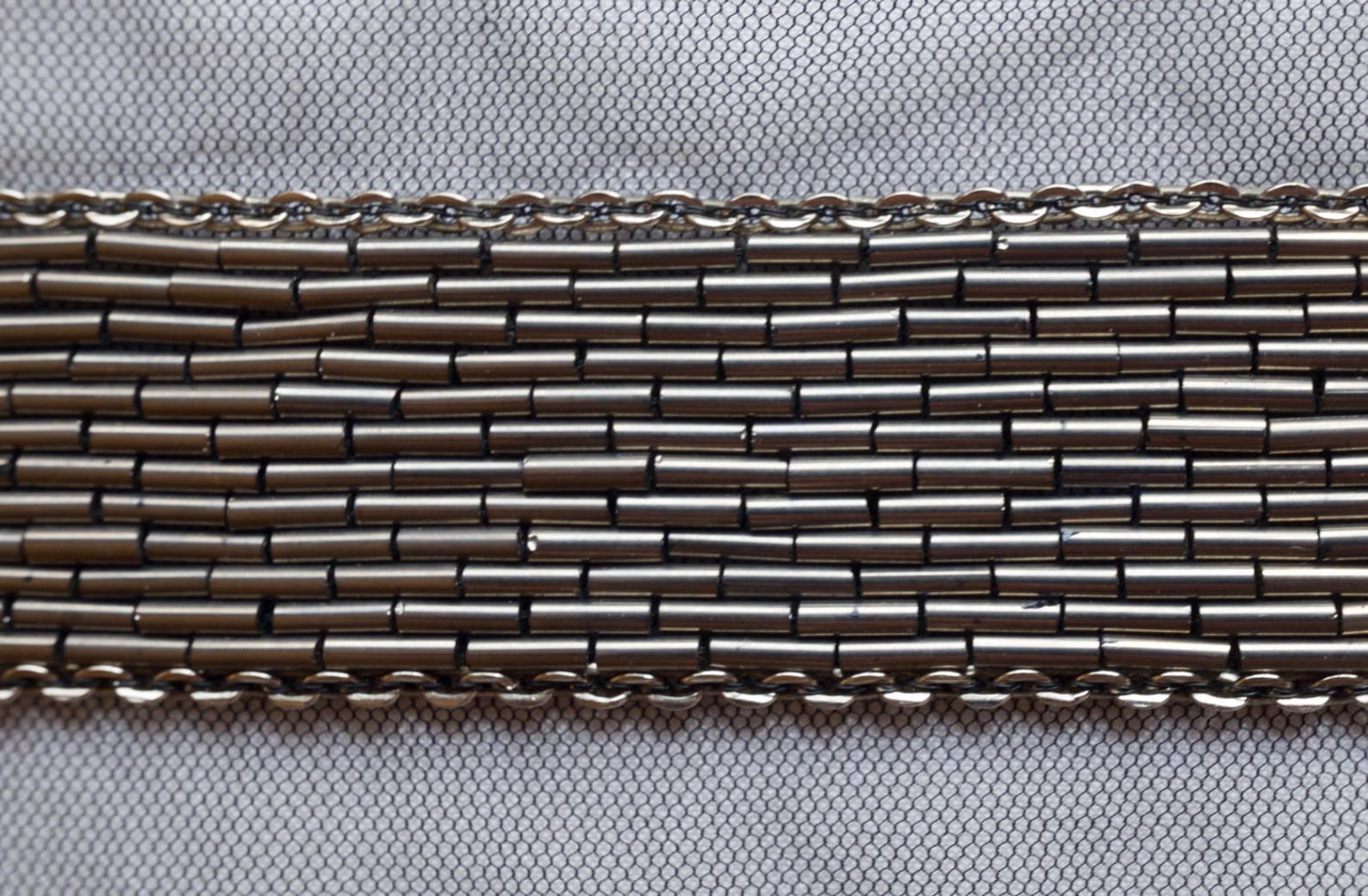 Beaded Trim With Chain Edging in Anthracite Colours | Etsy