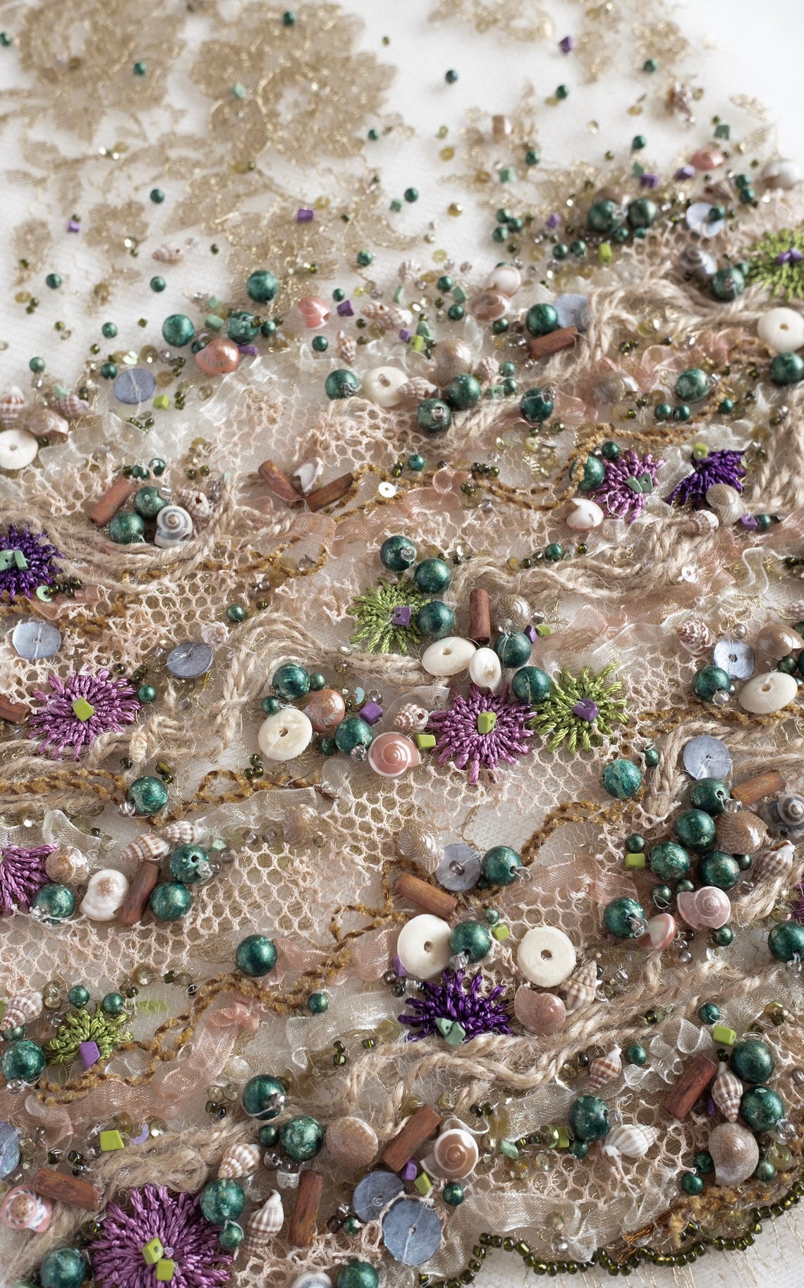 Couture French Lace Metallic Gold French Lace Beaded Funkily - Etsy