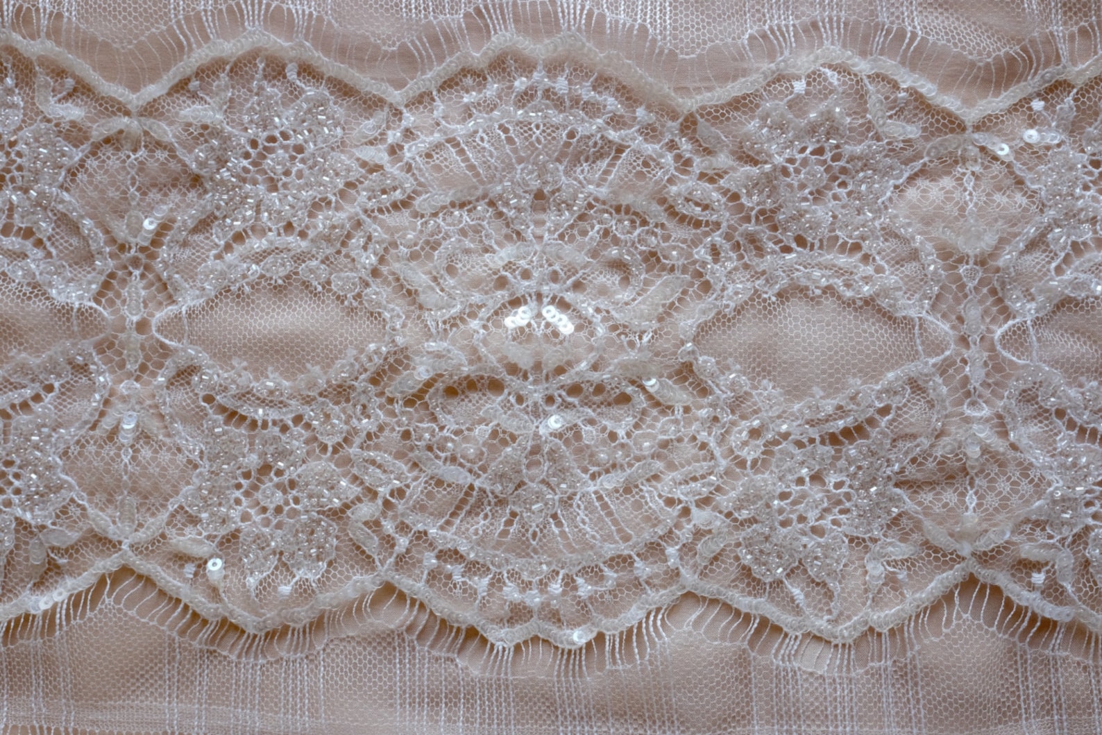 French Lace Hand-embroidered With Beads and Sequins - Etsy